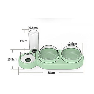 BREWIX Dog Food Bowl Pet Cat Bowl Automatic Feeder Dog Cat Food Bowl with Water Fountain Double Bowl Drinking Raised Stand Dish Bowls for Cats Bowl