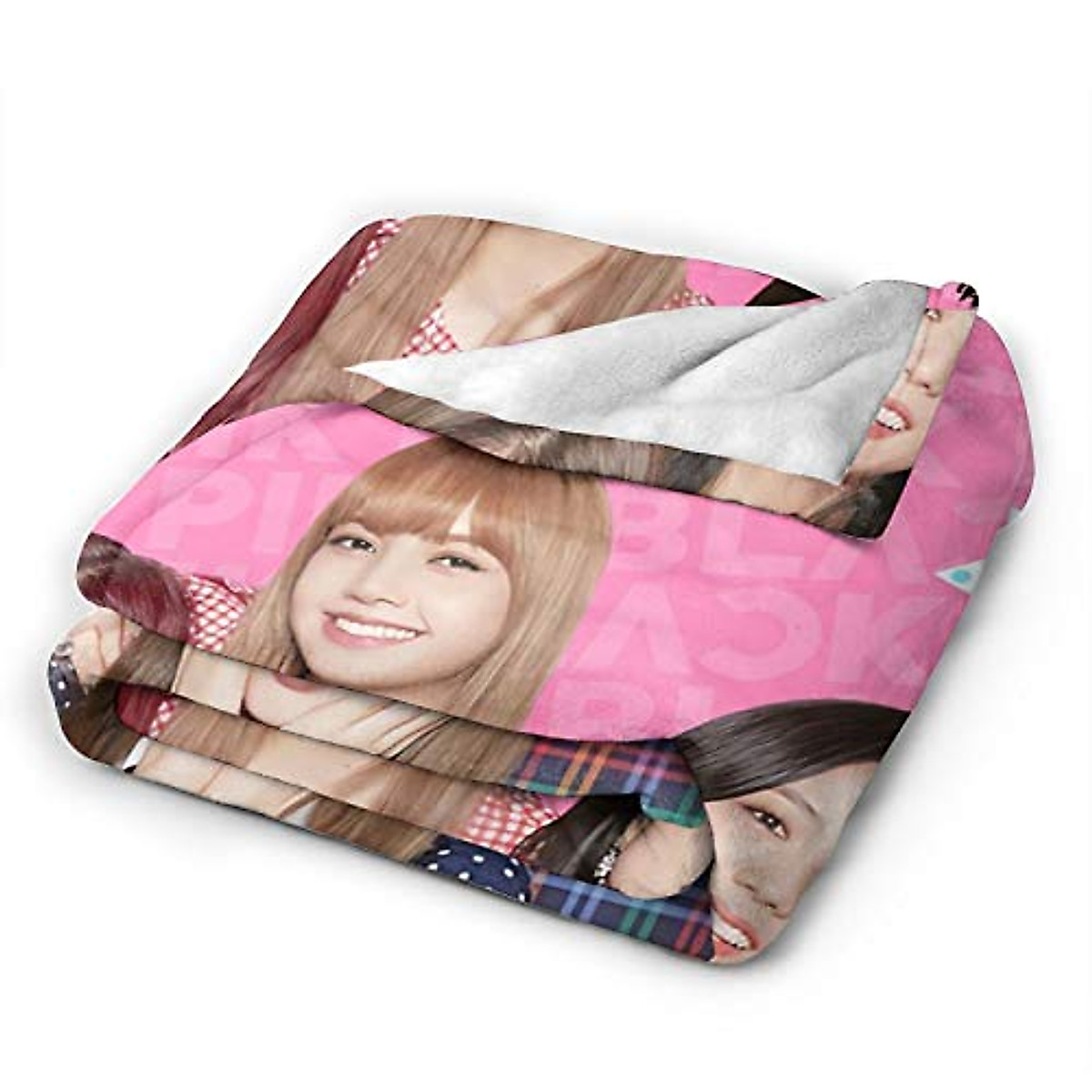 3D Fleece Bed Blankets, Pink Band Groups Christmas Throw Blankets, Fall Super Soft Party Blanket fit Women Living Room Floor 50x40 Inch