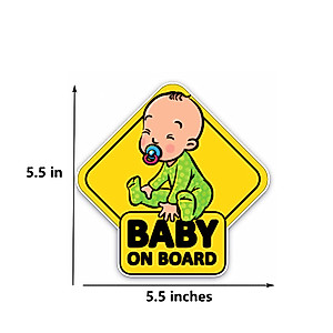 Baby Board Sign Sticker for Car Baby in Car Decal Baby Kids Safety Signs Stickers Baby Car Sticker Baby Car Decal Reflective Kids Safety Warning (Style 2)