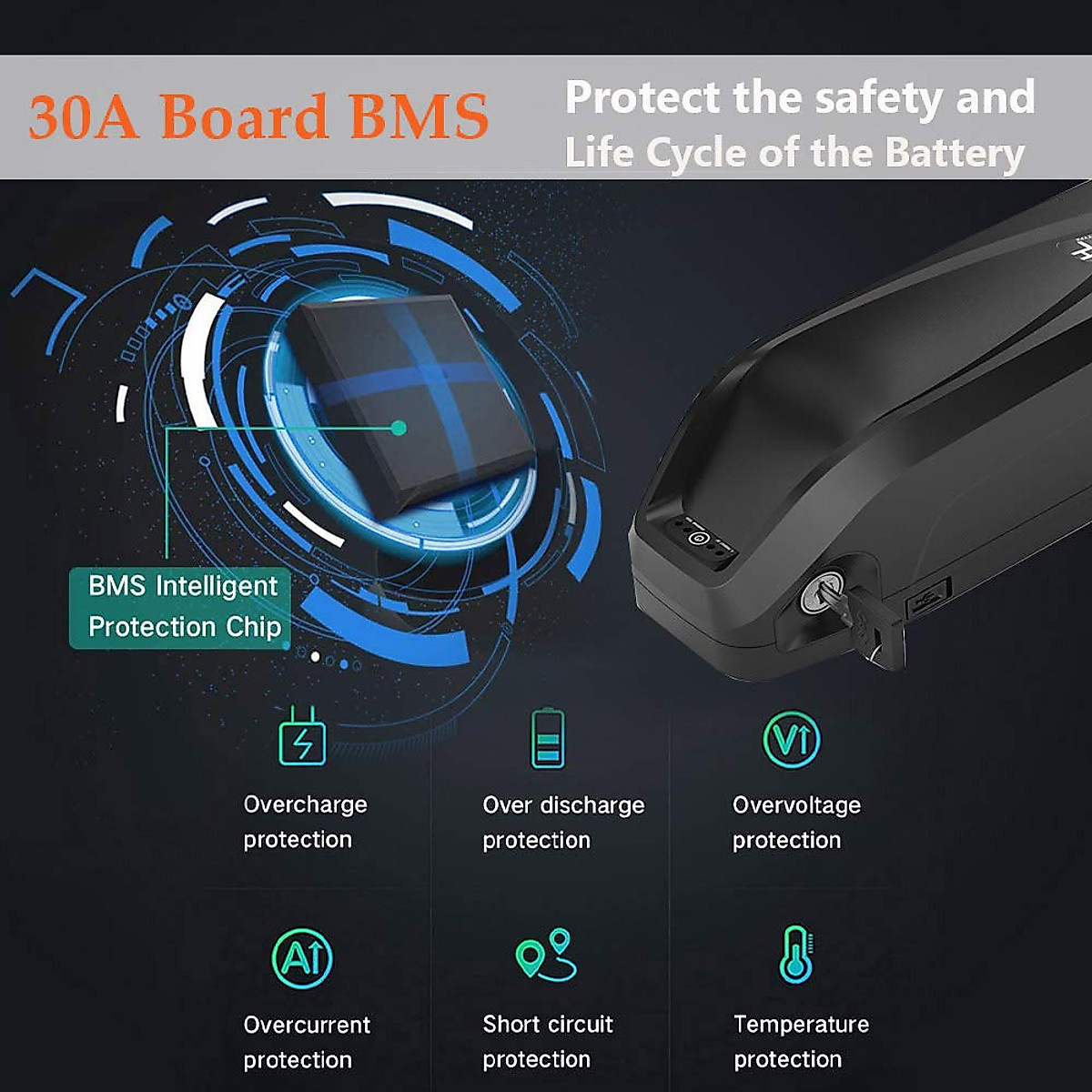 Ebike Battery 52V 13AH for 1000W 750W 500W Motor, Electric Bike Lithium Battery Pack for bafang, AW, ebike Conversion kit