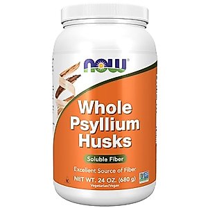 NOW Supplements, Whole Psyllium Husks, Non-GMO Project Verified, Soluble Fiber, 24-Ounce