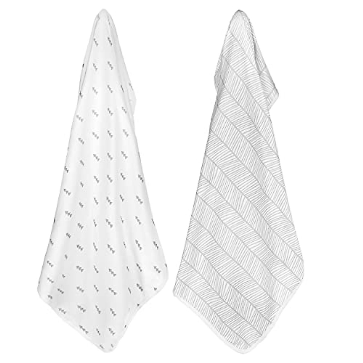 Baby Blankets – Soft Pure Cotton Blankets – 6 Pack of Breathable Swaddle Blankets – Unisex Baby Swaddle Blanket for Boys and Girls in Grey White Designs – Multi Use Blankey – 30 x 30 inches