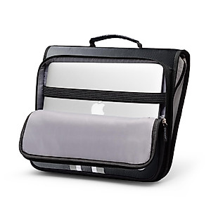 Kinbashi 2-Inch 3 Rings Zipper Binder, Holds 15-Inch Laptop, Handle and Shoulder Strap Included, Black