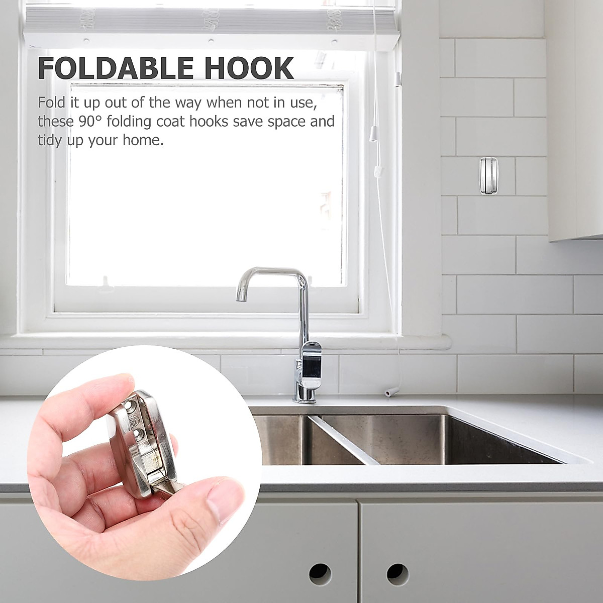 PRETYZOOM Non-Marking Folding Hook Bedroom Foldable Hangers Towel Door Hanger Jacket Hanger Aluminum Hook Robe Hooks Towel Hooks Metal Hangers Wall Clothes Hook No Trace Zinc Alloy