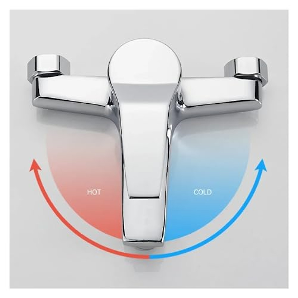 Zinc Alloy Basin Faucets Chrome Wall Mounted Hot Cold Water Dual Spout Mixer Tap for Bathroom Splitter Bath Shower Basin(Shower Base)