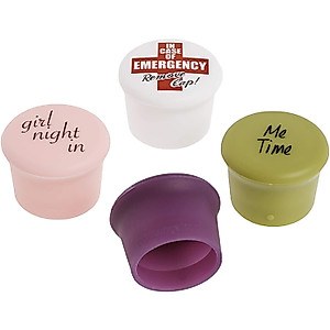 CapaBunga Silicone Wine Stoppers for Wine Bottles - 4 Pack Funny Wine Stoppers - Airtight Wine Bottle Stoppers Wine Saver Wine Bottle Caps - Wine Accessories for Wine Lovers - Classics