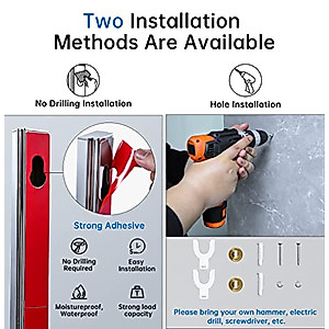 G-Promise No Drilling Metal Shower Slide Bar with Height and Angle Adjustable Handheld Shower Head Holder |Strong Adhesive Disc Mount or Wall-Mounted (Chrome)