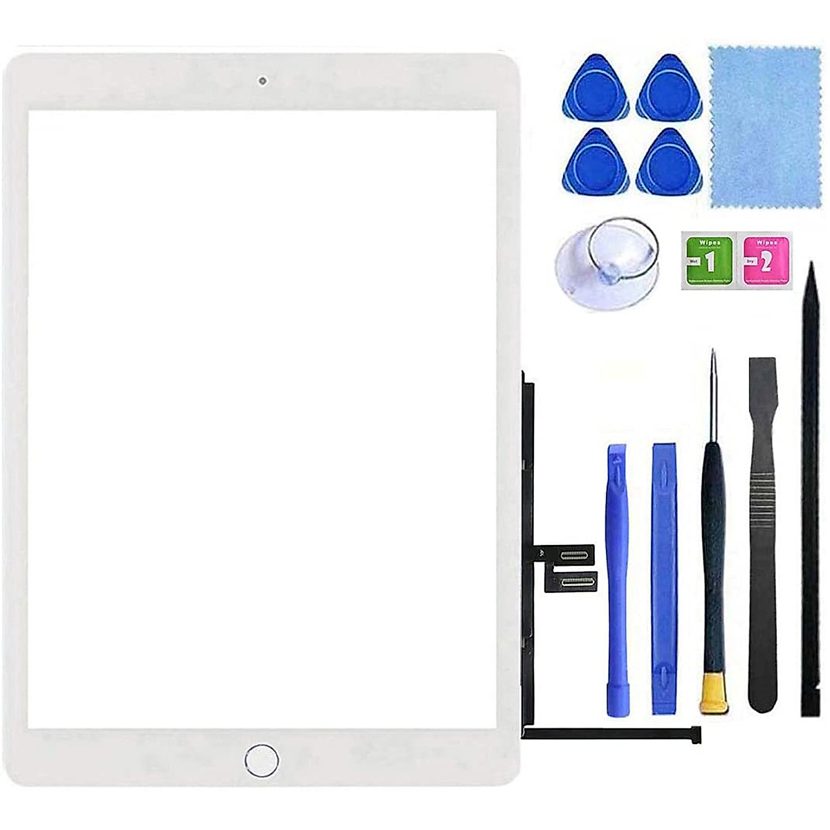 for iPad 8 2020 8th Generation Screen Replacement Digitizer 10.2" A2270 A2428 A2429 A2430 Touch Glass Assembly Includes Home Button+PreInstalled Adhesive+Toolkit,White