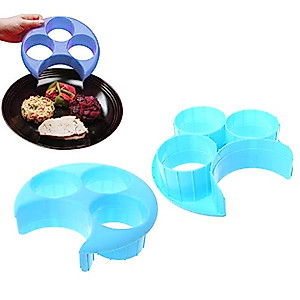 JKPOWER Meal Measure 1 Portion Control Plate Weight Loss Diet Management Healthy Eating Meal Measure Plate Red