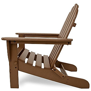 POLYWOOD AD5030TE Classic Folding Adirondack Chair, Height: 35.00" - Width: 29" - Depth: 35.00", Teak