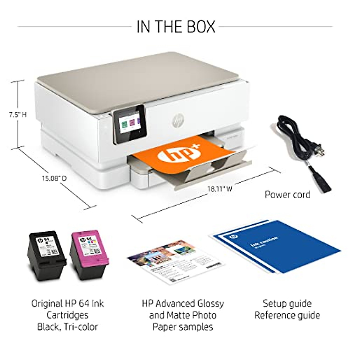 HP ENVY Inspire 7255e Wireless Color All-in-One Printer with bonus 6 months Instant Ink (1W2Y9A) White