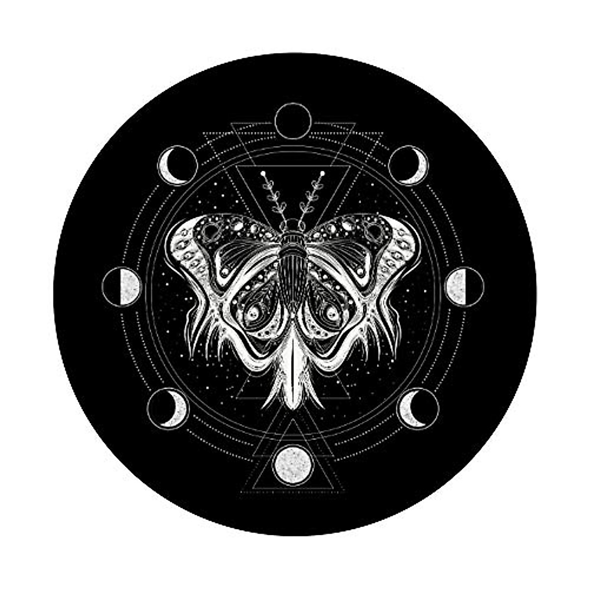 Moon Phases Moth - Blackcraft Clothing Gift PopSockets Grip and Stand for Phones and Tablets