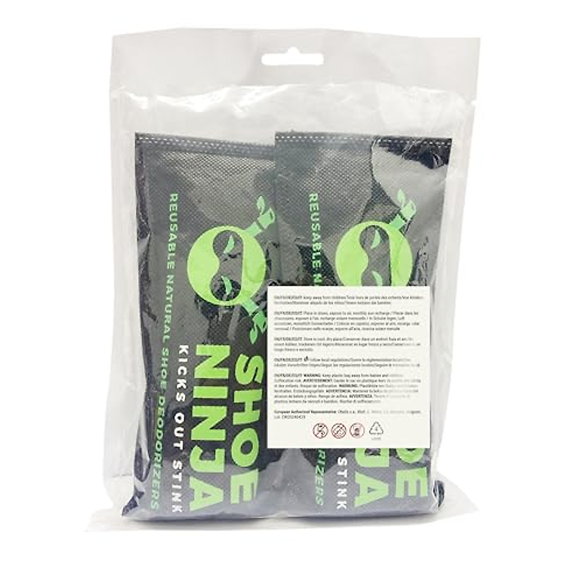 Shoe Deodorizer Inserts - Shoe Odor Eliminator - Activated Charcoal to Absorb Shoe Smell - Pack of 2 Shoe Smell Eliminator with Nail Clippers