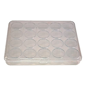 PMC Supplies LLC 20-in-1 Plastic Storage Container Jewelry Bead Small Gemstone Findings Watch Battery Organizer