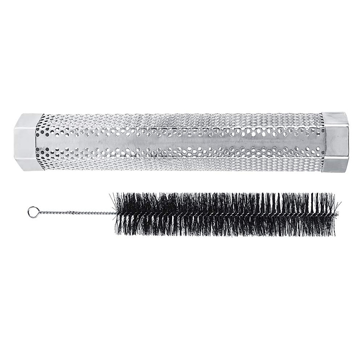 Jerliflyer BBQ Smoker, Pellet Smoker Tube Hexagonal Stainless Steel BBQ Pipe Outdoor Mesh Grill Smoke Generator for All Electric Gas Charcoal Grill Smoker Hot Cold Smoking