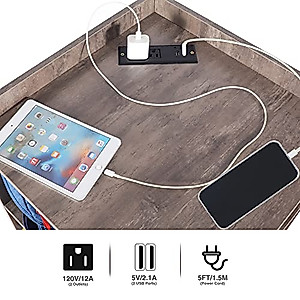 ALUPOM Corner Cabinet,Corner Cube Toy Storage with 2 USB Ports and 2 Outlets, Wooden Corner Bookshelf with 9 Cubes for Living Room,Bedroom,Space Saving Easy to Assemble