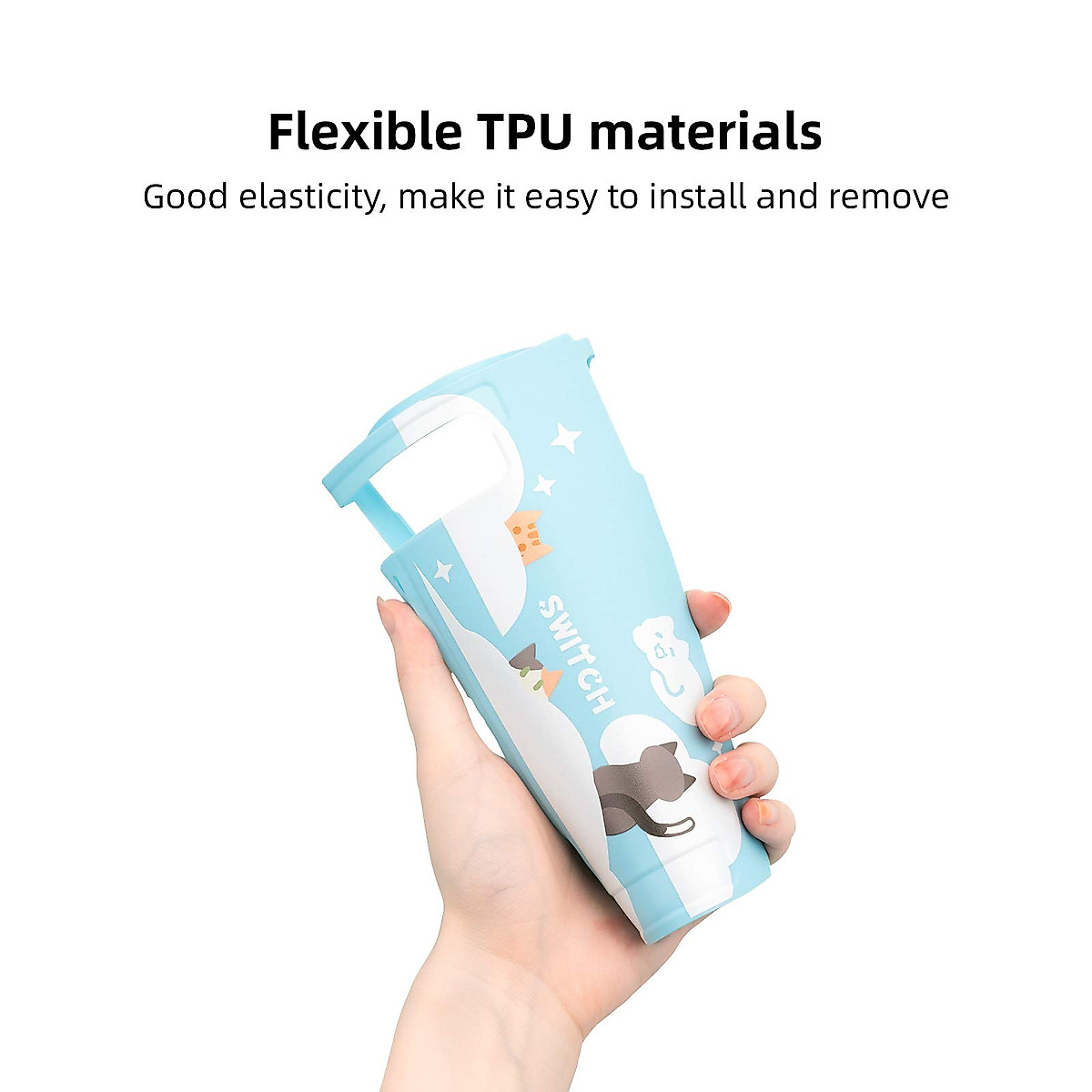 GeekShare Protective Case for Switch, Soft TPU Slim Case Cover Compatible with Nintendo Switch Console and Joy-Con (Nebula Cat)