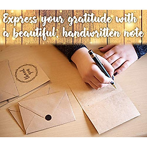 Thank You Cards Bulk Set of 100 - Includes Thank You Notes, Blank Cards with Envelopes & Stickers - Perfect for Business, Wedding, Graduation, Bridal & Baby Shower, Funeral - Floral Kraft Paper Design