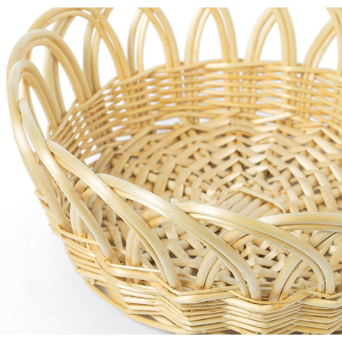 Vintiquewise 16 Inch Decorative Round Fruit Bowl Bread Basket Serving Tray, Large