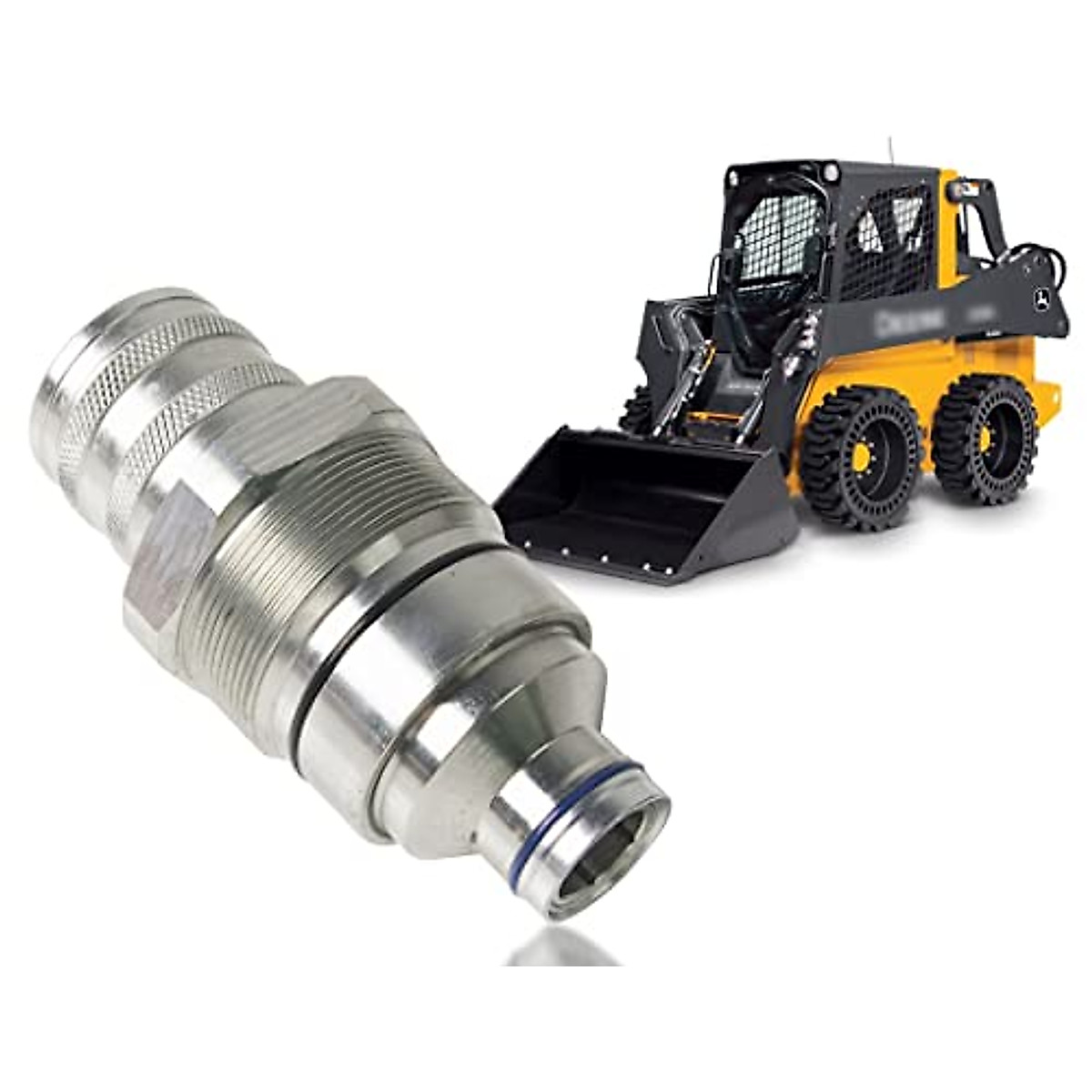 MIKODA 7246802 AT406475 Hydraulic Female Flat Face Quick Coupler Skid Steer Φ48mm Thread, Compatible with Bobcat John Deere Skid Steer Loader 318E 319E 320E 323E 326E 328E 329E 332E