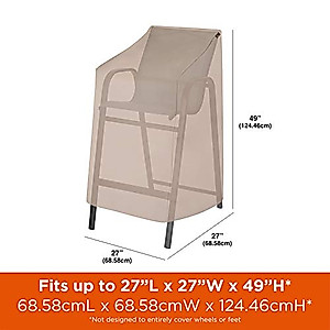 MODERN LEISURE® Chalet Stackable/High Back Bar Chair Cover, 27" L x 27" W x 49" H, Beige