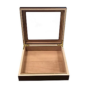 Prestige Import Group - The Chateau Glasstop Small Cigar Humidor - Capacity: 20 Cigars - Color: Cherry