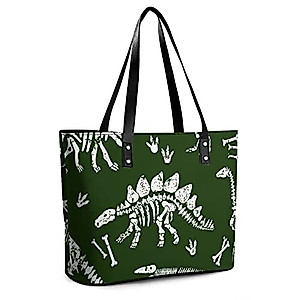 Womens Handbag Dinosaurs Skeleton Leather Tote Bag Top Handle Satchel Bags For Lady