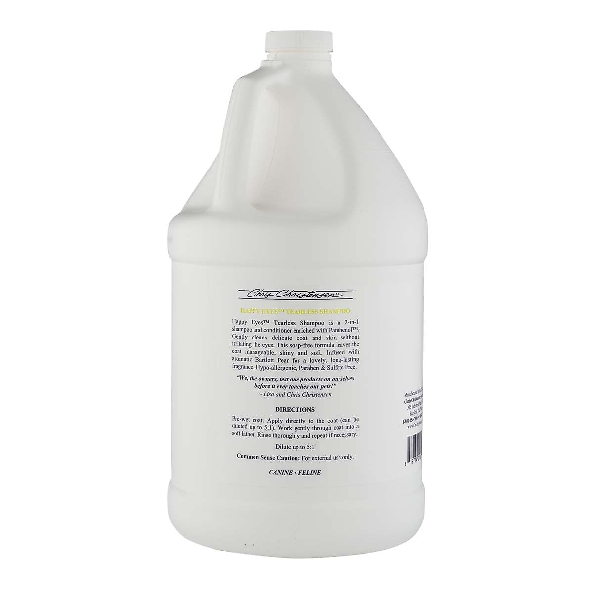 Chris Christensen Happy Eyes Ultra Concentrated Tearless Dog Shampoo, Makes up to 5 Bottles, Groom Like a Professional, Hypo-Allergenic, Sulfate Free, No Tears, All Coat Types, Made in USA (Gallon)