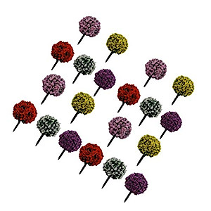 Hemoton 24pcs Micro Landscape Artificial Flower Mini Bundles Fairy Garden Flowers Moss Bonsai Tree Fairy Garden Plant Miniature DIY Landscape Ornament (Colorful)