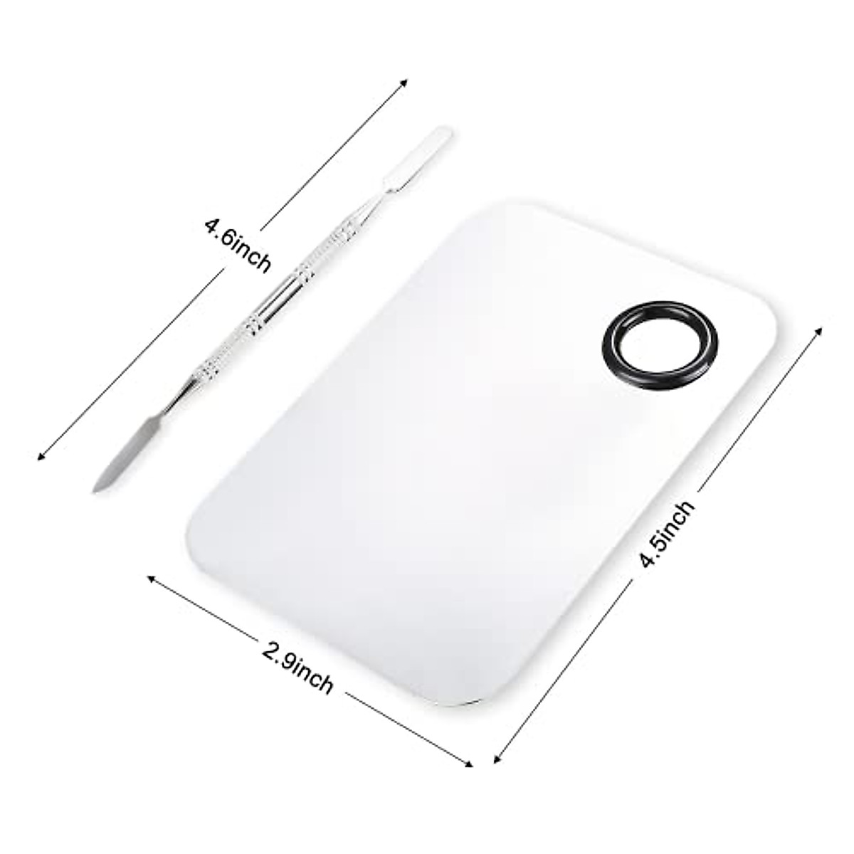 ALIOBC Makeup Mixing Palette, Upgrad Stainless Steel Metal Mixing Tray with Spatula Artist Tool for Mixing Foundation Nail-Art