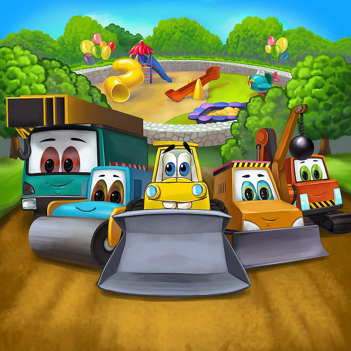 Personalized Storybook by Dinkleboo - "Building Friends" - for Kids Aged 0 to 8 Years Old - A Story About Your Child Being In Charge of Their Very Own Construction Crew - Soft Cover (8"x 8")