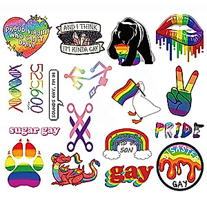Gay Pride Stickers,50 PCS Gay Love Stickers,Rainbow Stripe Stickers for LGBT,Bright Technicolor Vinyl Waterproof Stickers for Laptop,Water Bottles,Luggage,Computer,Cellphone,Skateboard,Guitar,Flag