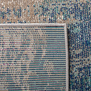 SAFAVIEH Madison Collection Area Rug - 9' x 12', Blue & Grey, Modern Boho Abstract Design, Non-Shedding & Easy Care, Ideal for High Traffic Areas in Living Room, Bedroom (MAD440M)