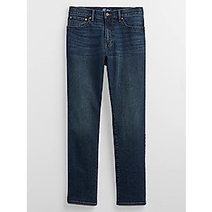 GAP Mens Straight Taper Fit Jeans, Dark Wash Indigo, 36W x 32L US