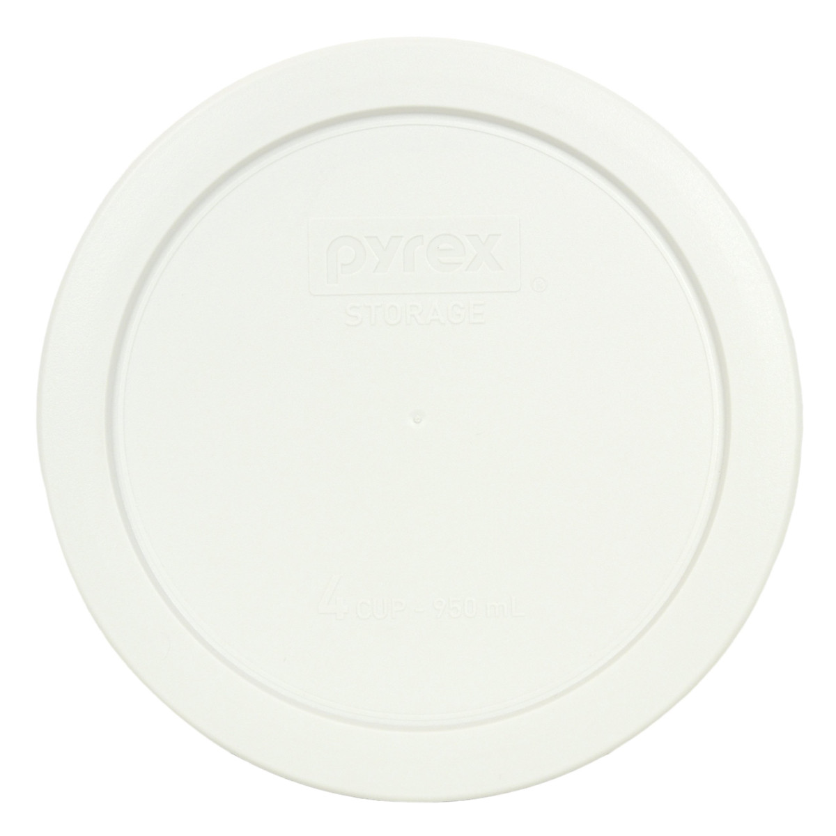Pyrex 7201-PC 4-Cup White Round Plastic Food Storage Lid, Made in USA - 2 Pack