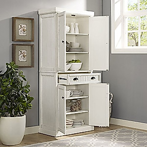 Crosley Furniture Seaside Kitchen Pantry Cabinet - Distressed White