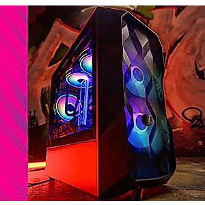 Cooler Master TD300 Mesh White Micro-ATX Tower with Polygonal Mesh Front ana Removable Top Panel, ARGB/PWM Hub Tempered Glass, Dual Sickleflow PWM ARGB Lighting Fans