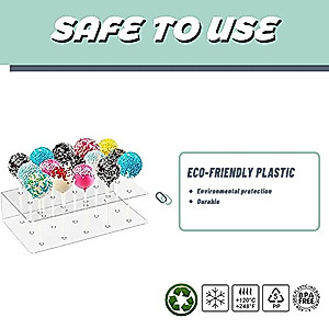 HiYZ Lollipop Holder Stand Acrylic Cake Pop Display, 15 Hole Clear Cake Pop Stand Display Lollipop Stand Holder Display for Weddings Baby Showers Birthday Party Halloween Christmas Candy Decorative