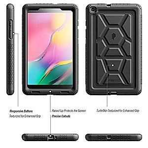 Poetic Turtleskin Heavy Duty Case Designed for Galaxy Tab A 8.0 Inch 2019 Without S Pen (SM-T290/SM-T295), Rugged Shockproof Drop Protection Kids Friendly Protective Silicone Cover Case, Black