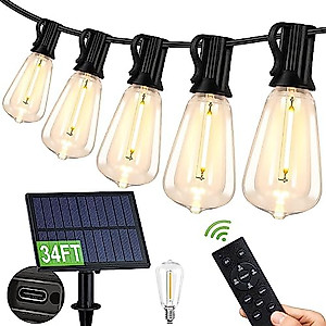 Kondras ST38 Solar String Lights 34FT