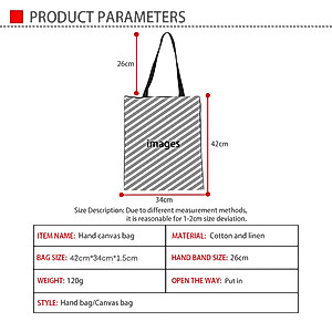 Coloranimal Blue Dentist Pattern Linen Tote Bag for Teenager Girls Handbag