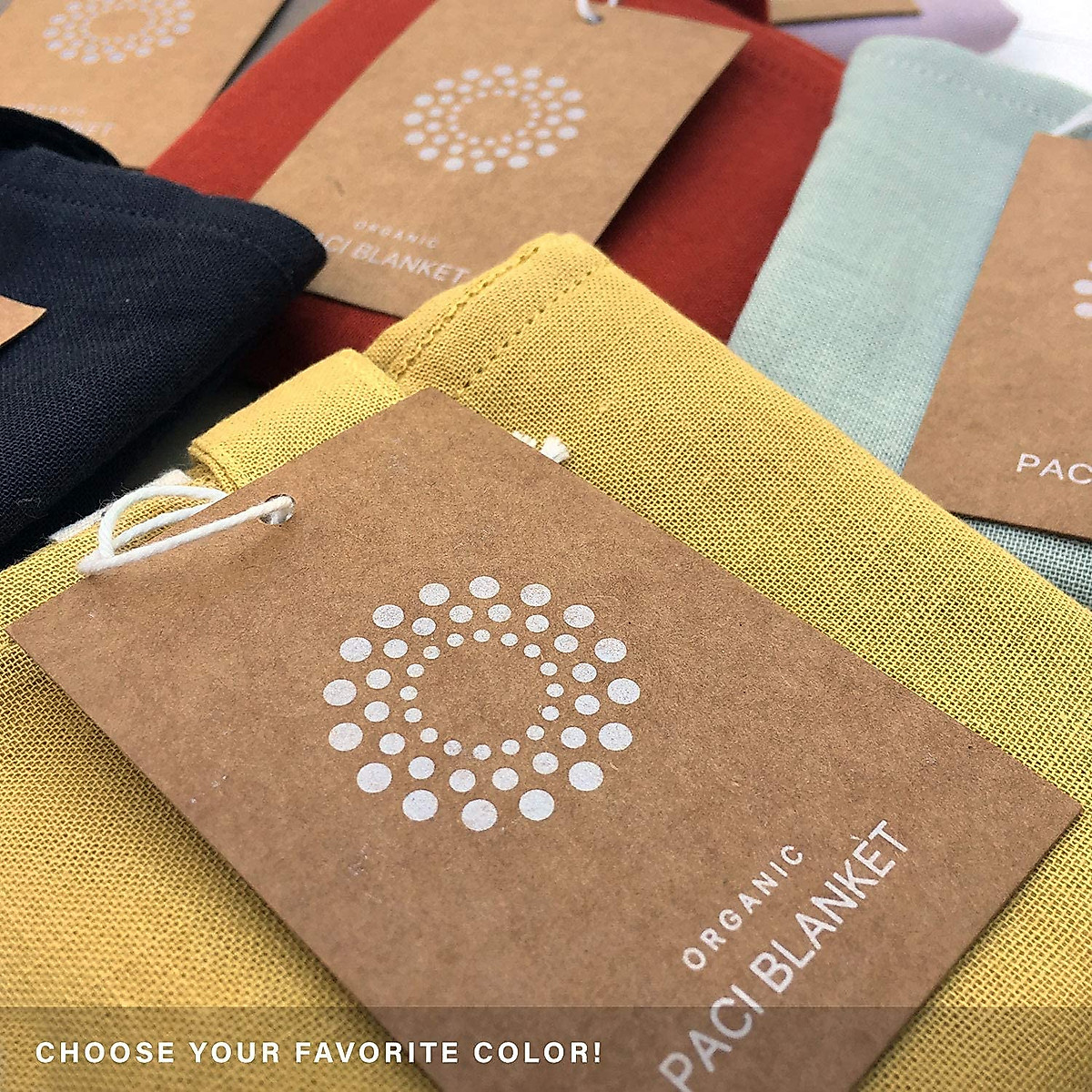 Kishu Baby Indi Organic Paci Blanket - Fairtrade & GOTS Certified 100% Organic Cotton Muslin Mini Baby Blanket with Snap to Secure Baby Pacifier - Pacifier Not Included (Lavender)