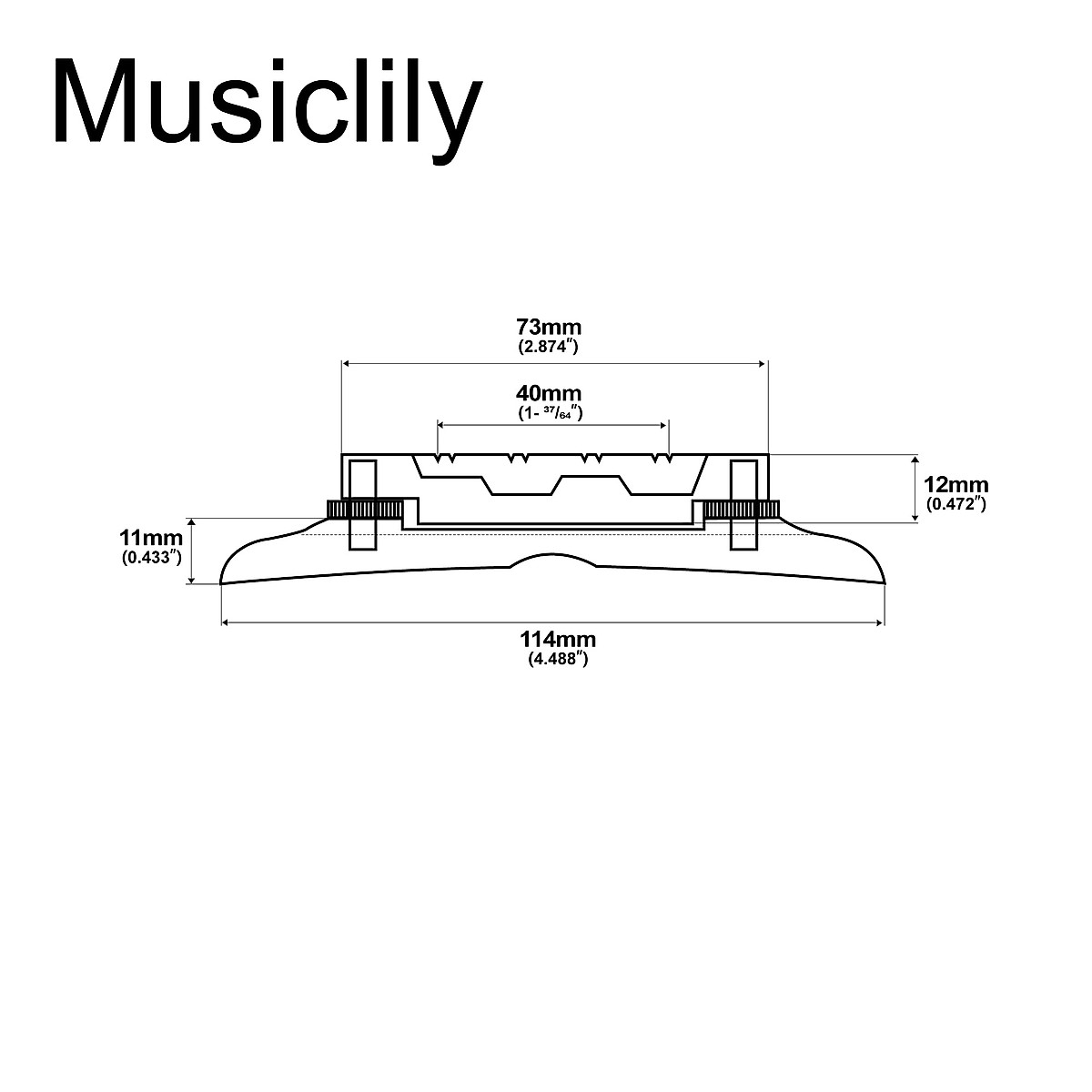Musiclily 114mm Rosewood Adjustable Compensated Mandolin Bridge Set