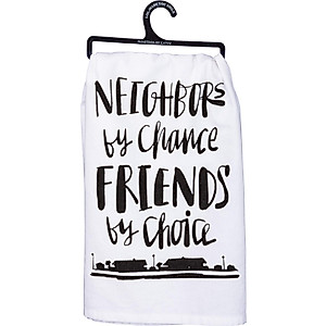 Primitives by Kathy LOL Made You Smile Dish Towel, 28" x 28", Cotton,White, Black