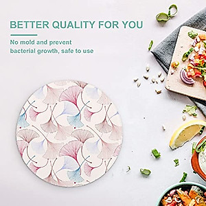 Ginkgo Biloba Leaves Glass Cutting Board Round Kitchen Decorative Chopping Blocks Mats Food Tray for Men Women
