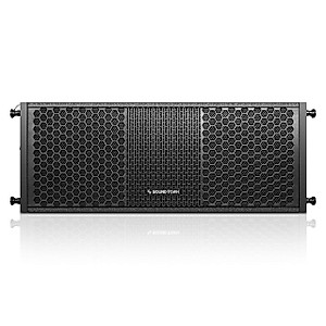 Sound Town ZETHUS Series 2 x 8” Line Array Loudspeaker, with Titanium Compression Driver, Plywood Construction, Full Range/Bi-amp Switchable, Black (ZETHUS-208BV2)