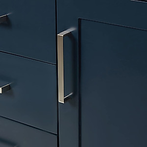 ARIEL Bayhill 43 in. Rectangle Sink Vanity with Carrara White Marble Countertop in Midnight Blue