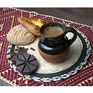 MEXE Handmade Large 22 oz Clay Coffee Mug, Unique Artisan Ceramic Pottery Cup for Tea, Mexican Hot Chocolate, Champurrado, Atole drinks, Handmade in Mexico