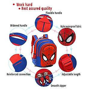 Toddler School Backpack 3D Comic Schoolbag Waterproof Lightweight Backpack for Elementary Student Schoolbag Kids（Blue M）