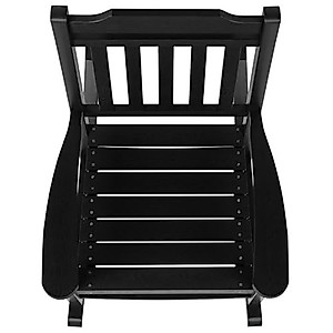 Flash Furniture Winston All-Weather Poly Resin Rocking Chair in Black